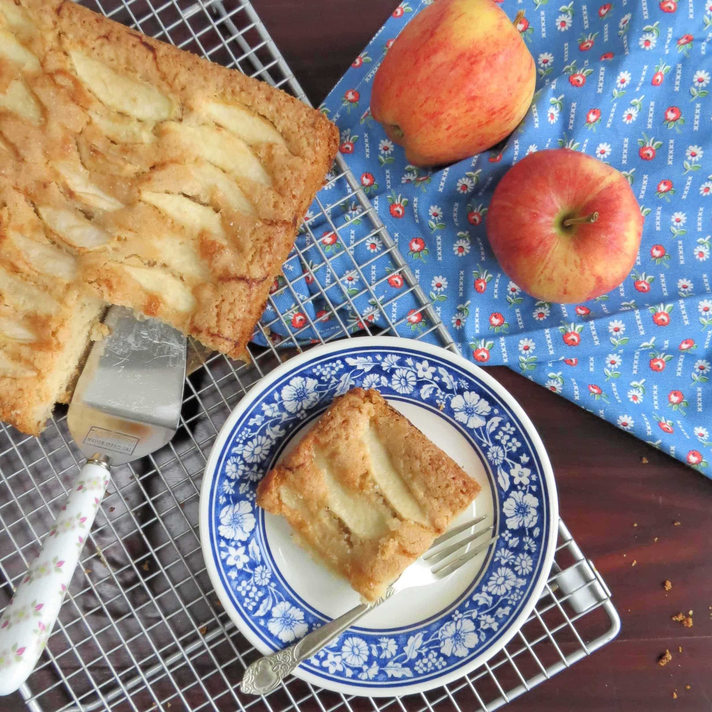Apple Cake made Gluten Free, delicious with custard